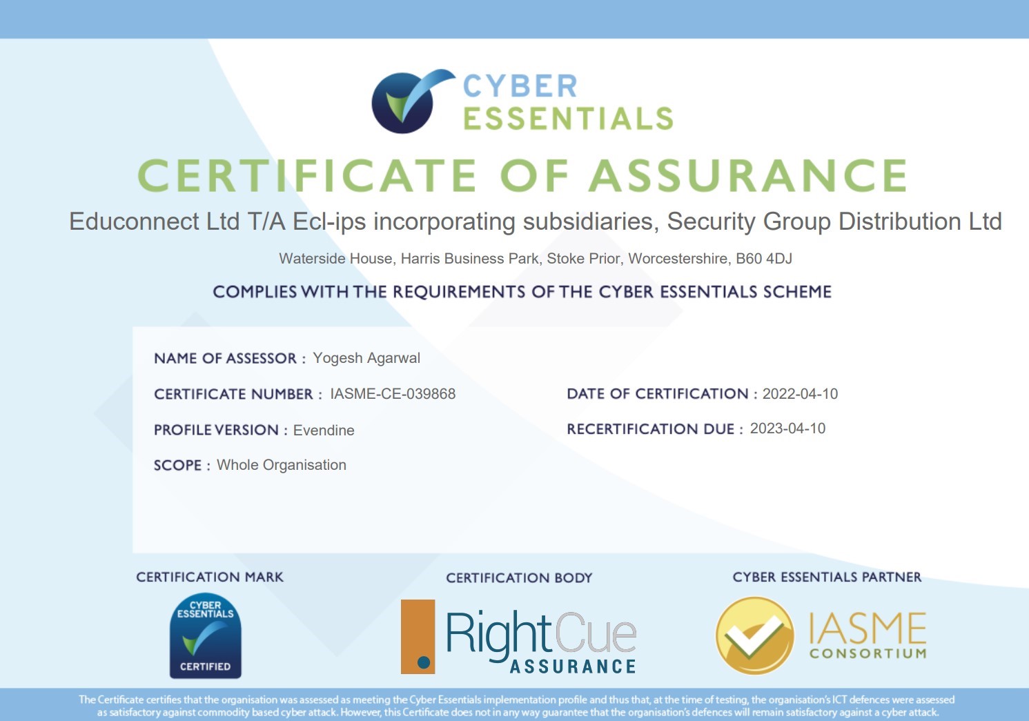 IASME Standard shows commitment to data protection - Ecl-ips